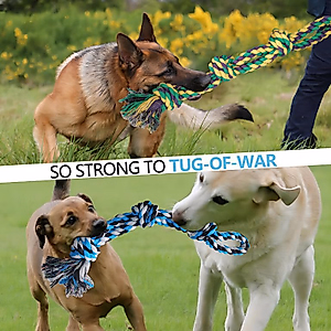 TUAHOO Heavy Duty Dog Rope Toy for Large Breed, Indestructible Dog Toy for Aggressive Chewers, 100% Cotton Tough Rope Chew Toy, Tug of War Dog Pull Rope for Boredom, Teeth Cleaning (2 Pack,780g)