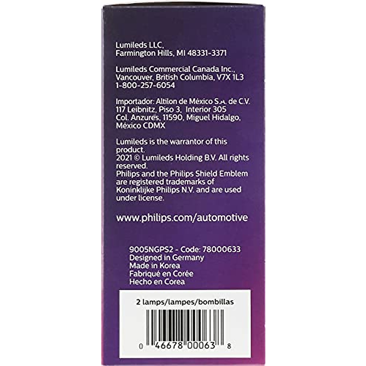 Philips Automotive Lighting 9005 NightGuide Platinum Upgrade Headlight Bulb, Pack of 2