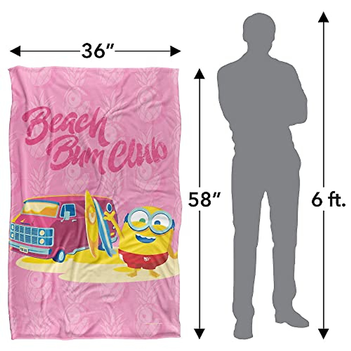 Minions Beach Bum Bob Silky Touch Super Soft Throw Blanket 36" x 58"