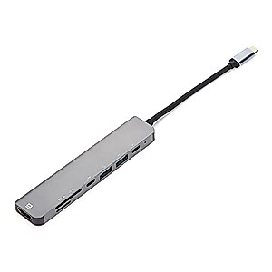 7in1 Type C Hub, Dual Display Mode 7 in 1 Type C Adapter for MacBooks for Laptops