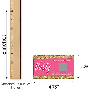 Big Dot of Happiness Chic 30th Birthday - Pink and Gold - Birthday Party Game Scratch Off Cards - 22 Count