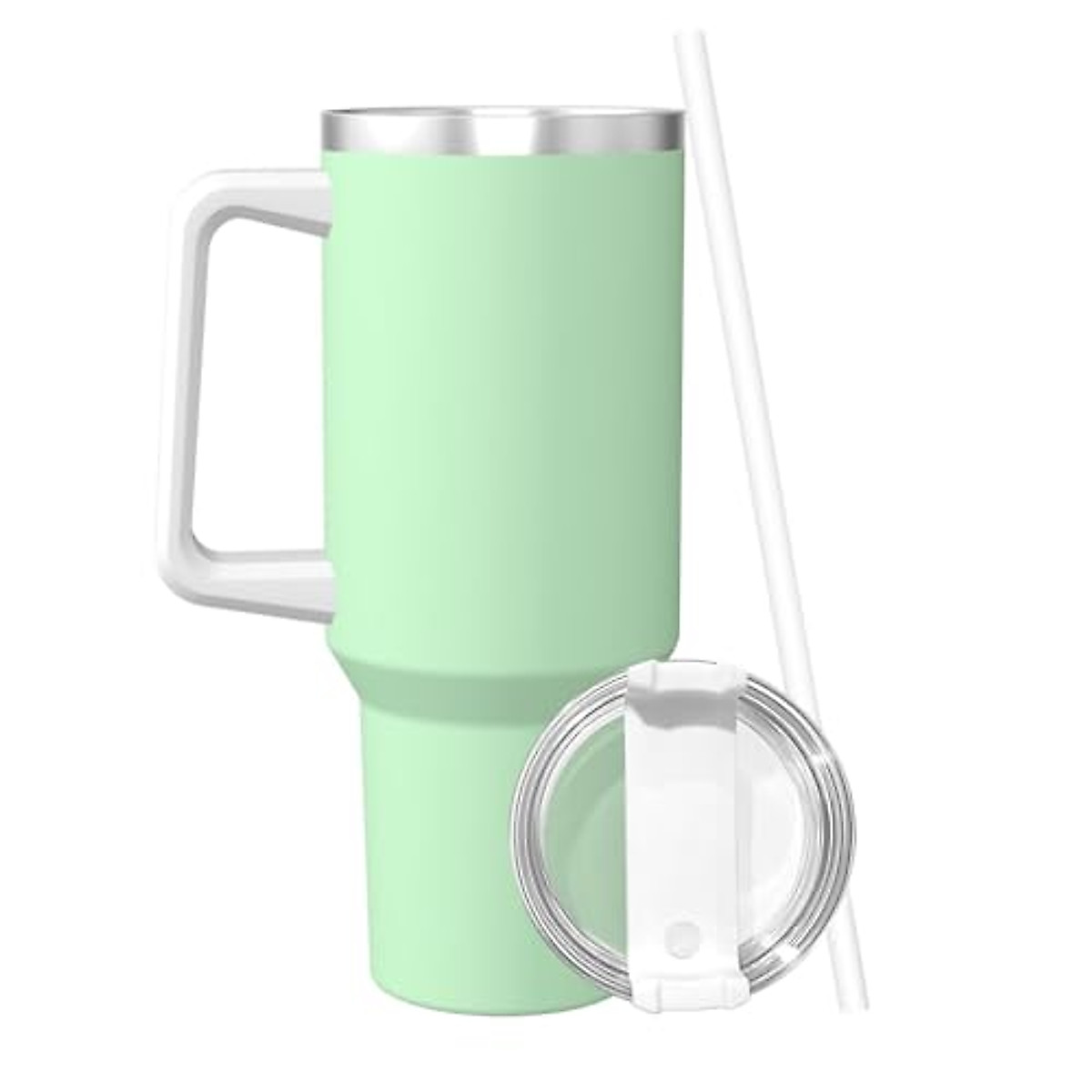 YVNUM 40 oz Tumblers with White Handle,Vintage Colombia Colombian Flag Pride Stainless Steel Thermos Travel Coffee Mug for Water, Iced Tea or Coffee,with Lid Straw Leakproof