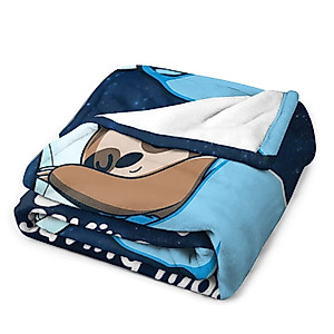 Cute Sloth Blanket Funny Sloth Decor Animal Throw Blanket Sloth Gifts for Girls Boys Super Warm Soft Plush Lightweight Fleece Flannel Blanket Winter Couch Bedding Blanket for Kids Baby Women 40"x50"