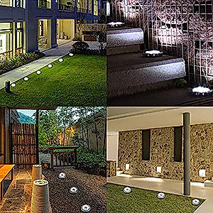 SUNTOUCH TREASURES Solar Ground Lights - 20 LED, 12 Pack Outdoor Disk Lights - Waterproof in-Ground Garden Light Set for Pathway, Lawn - Bright Landscape Lighting for Yard, Patio, Walkway