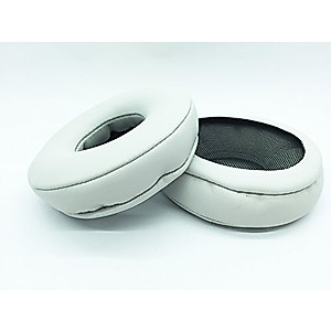 75mm Replacement Leather pu Round Cushion earpads Cups Ear Pads Pillow Cover for Pioneer HDJ-700 HDJ700 Stereo Headphone Headset (White)