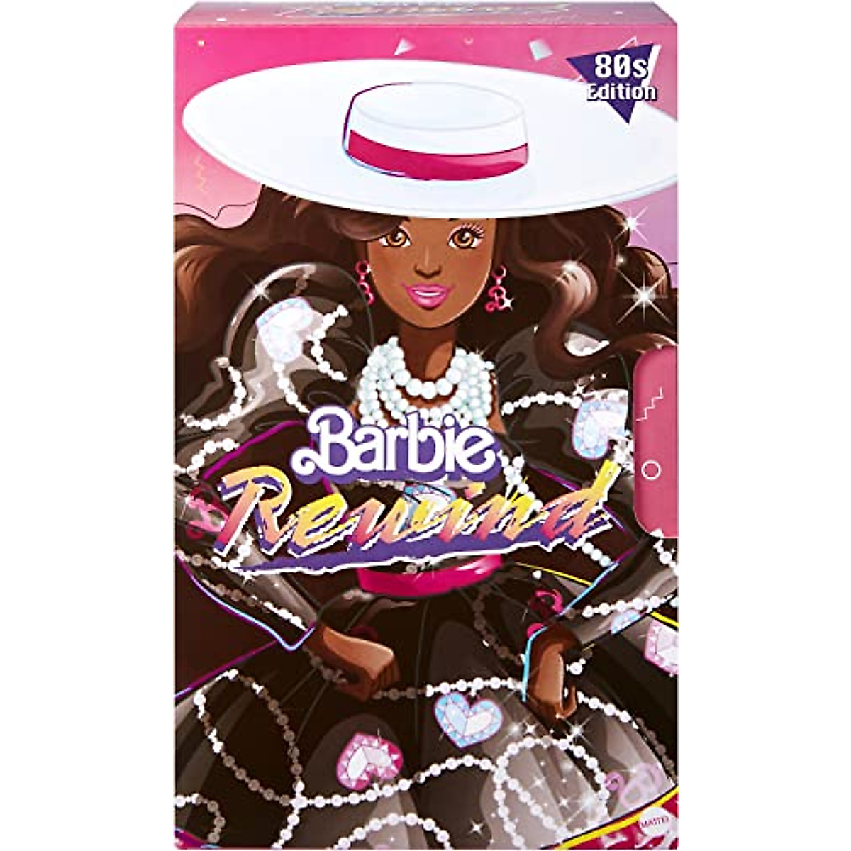 Barbie Rewind ‘80s Edition Doll, Sophisticated Style, Wearing Dress & Accessories, with Dark-Brown Curly Hair, Gift for Collectors