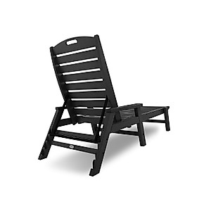 POLYWOOD NCC2280MA-P Nautical Arms Chaise, 78.5in. x 27in. x 39in, Black