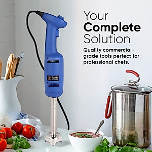 TK Tartle Kitchen Commercial Immersion Blender, Hand Held Blender, 270W 4000-20000RPM, Stainless-Steel, 8 inch Removable Shaft with Variable Speed