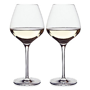 The One Wine Glass - Perfectly Designed Shaped Wine Glasses For All White Wines By Master Sommelier Andrea Robinson, Premium Set Of 2 Crystal (without lead) Glasses, Break Resistant White Wine Glasses