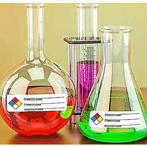 SDS Stickers/MSDS Stickers for Chemical Safty Data 1 X 3 Inches - Chemical Identifying and Labeling Sticker Decals - 250 HIMG Write-in Labels