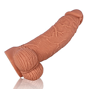 13 inch Realistic Huge Thick Dildo, 3.27″ Diameter Silicone Extra Large Dildos with Realistic Veins & Full Shaped Balls for Anal Play, Huge Dildos Fake Penis Adult Sex Toy for Couple Men Women Gay