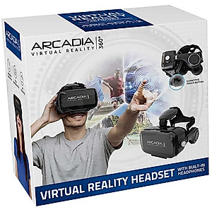 Arcadia 360 Virtual Reality Headset, VR Cell Phone Headset for Mobile Games, Movies, Travel. Compatible with Your Smartphone Device.