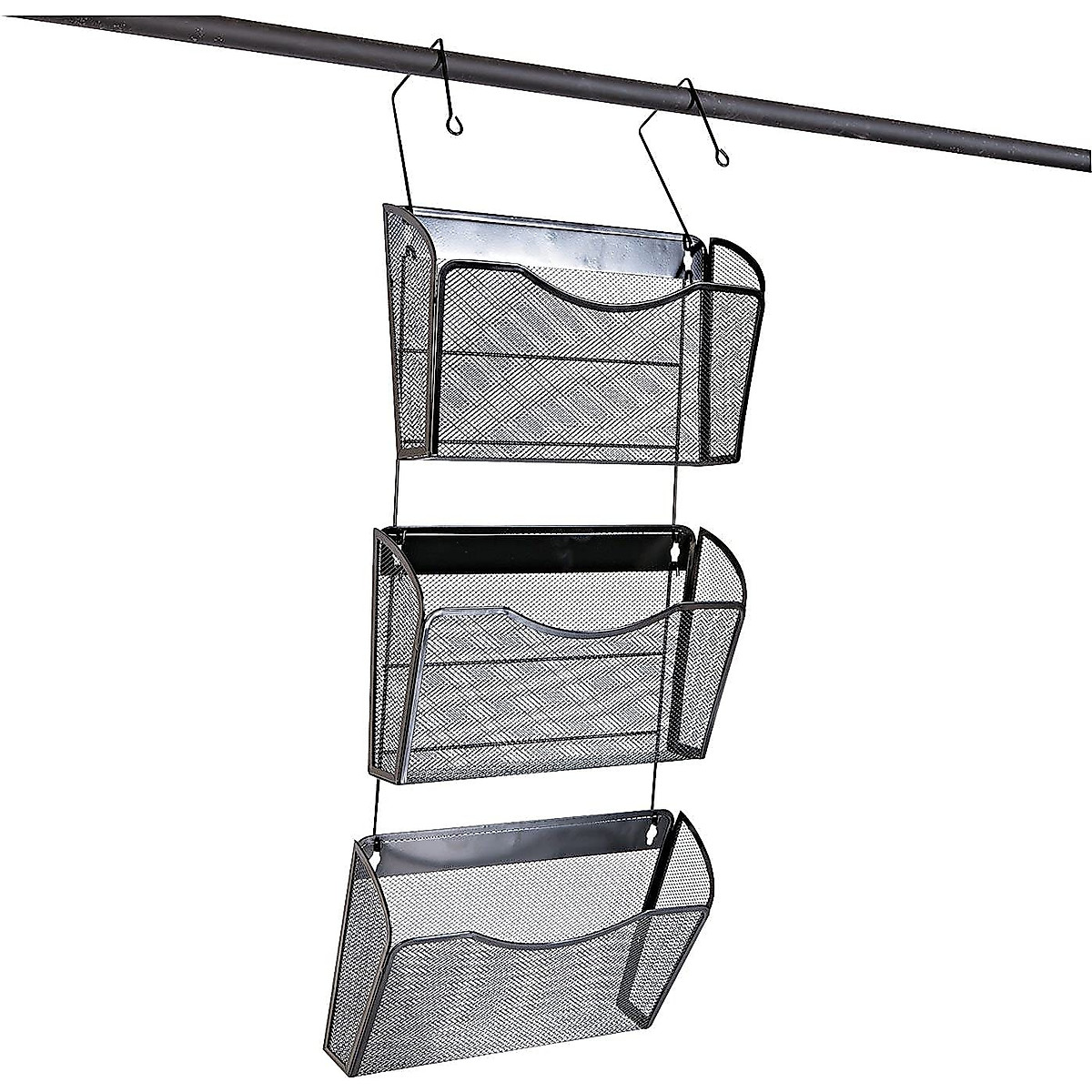Universal 20011 Mesh Three-Pack Wall Files with Hanger, Letter, Black