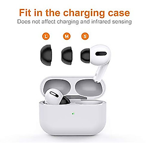 Link Dream 12 Pieces Replacement Ear Tips for AirPods Pro AirPods Pro 2nd Generation 2022 Accessory Memory Foam Ear Buds Tips with Portable Storage Box (Black)