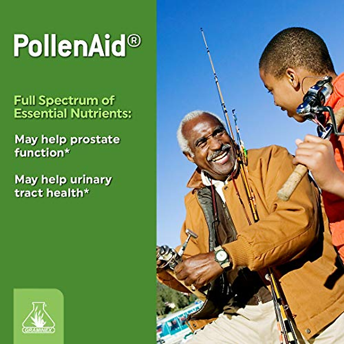 Graminex PollenAid Prostate Supplement: All Natural Prostate Support for Bladder Control & Urinary Tract Health, Rye Pollen Extract Made in USA, 200 Tablets