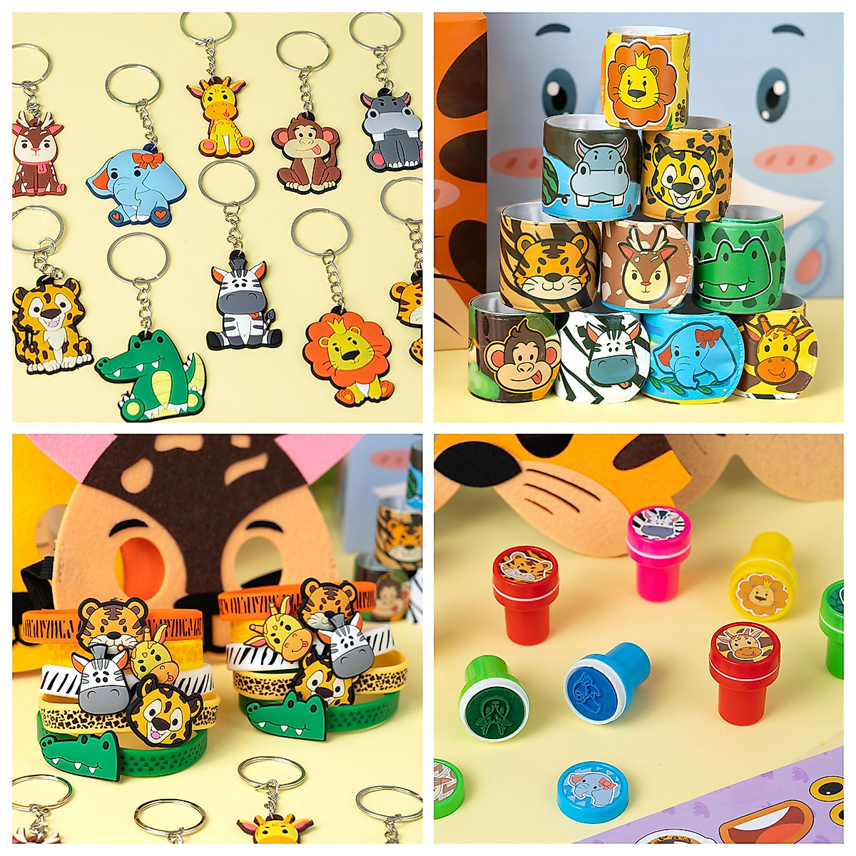 Jungle Safari Party Favors Set 92 PCS Wild Animals Set for Kids Birthday Gifts, Wild Theme Party favors for Kids Birthday Party Baby Shower Goodie Bag Fillers Jungle Safari Party Supplies (Animal Pro)