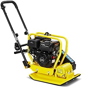 GarveeTech Plate Compactor, 7.0HP 212cc Gas Engine 5760 VPM, 4500LBS Compaction Force, 20x15 Inch Plate, Power Vibratory Soil Tamper Compactor Machine, EPA Compliant
