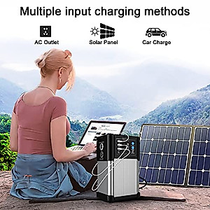 Inorising Portable Power Station Generator Explorer 350W,88000mAH Generator Lithium Battery Backup Power Supply 110V AC Inverter for Outlet Outdoors Camping Fishing Emergency (Grey)
