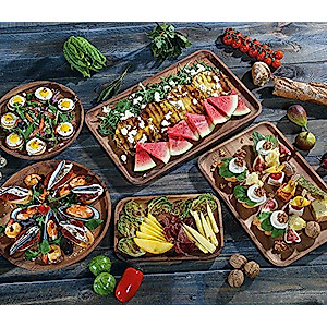 Zassenhaus Acacia Wood Snack Plate, 16.5 x 11 Inch, Natural