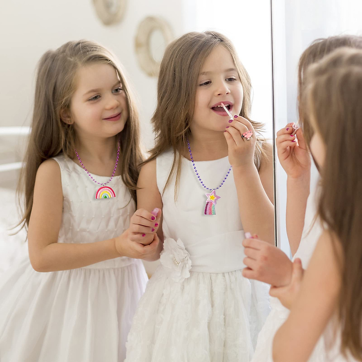 Little Girls Jewelry Sets, Kids Jewelry for Toddler Girl Costume Jewelry Ages 4-6 6-8, Play Rings Unicorn Necklaces Bracelets for Toddlers, Childrens Gift Set Age 3-5 5-7 4 5 6 7 8 Year Old Girl Toys