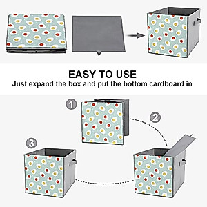 Boiled Eggs Collapsible Storage Bins Basics Folding Fabric Storage Cubes Organizer Boxes with Handles
