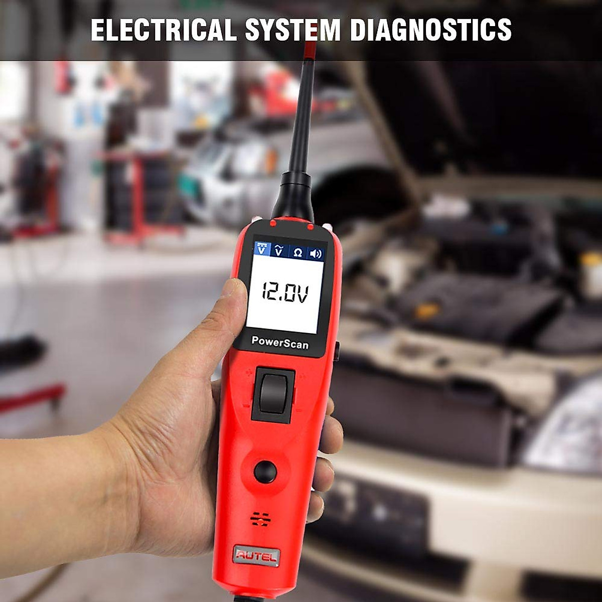 Autel Automotive Circuit Tester, PowerScan PS100 Circuit Probe, Car Electrical System Diagnosis Test Tool Voltmeter Red
