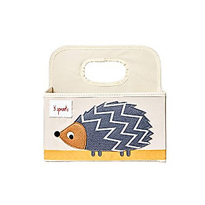 3 Sprouts Baby Diaper Caddy - Organizer Tote Bag for Baby Essentials Boy or Girl - Baby Shower Basket - Nursery Must Haves - Registry Favorites - Newborn Caddie Car Travel, Hedgehog