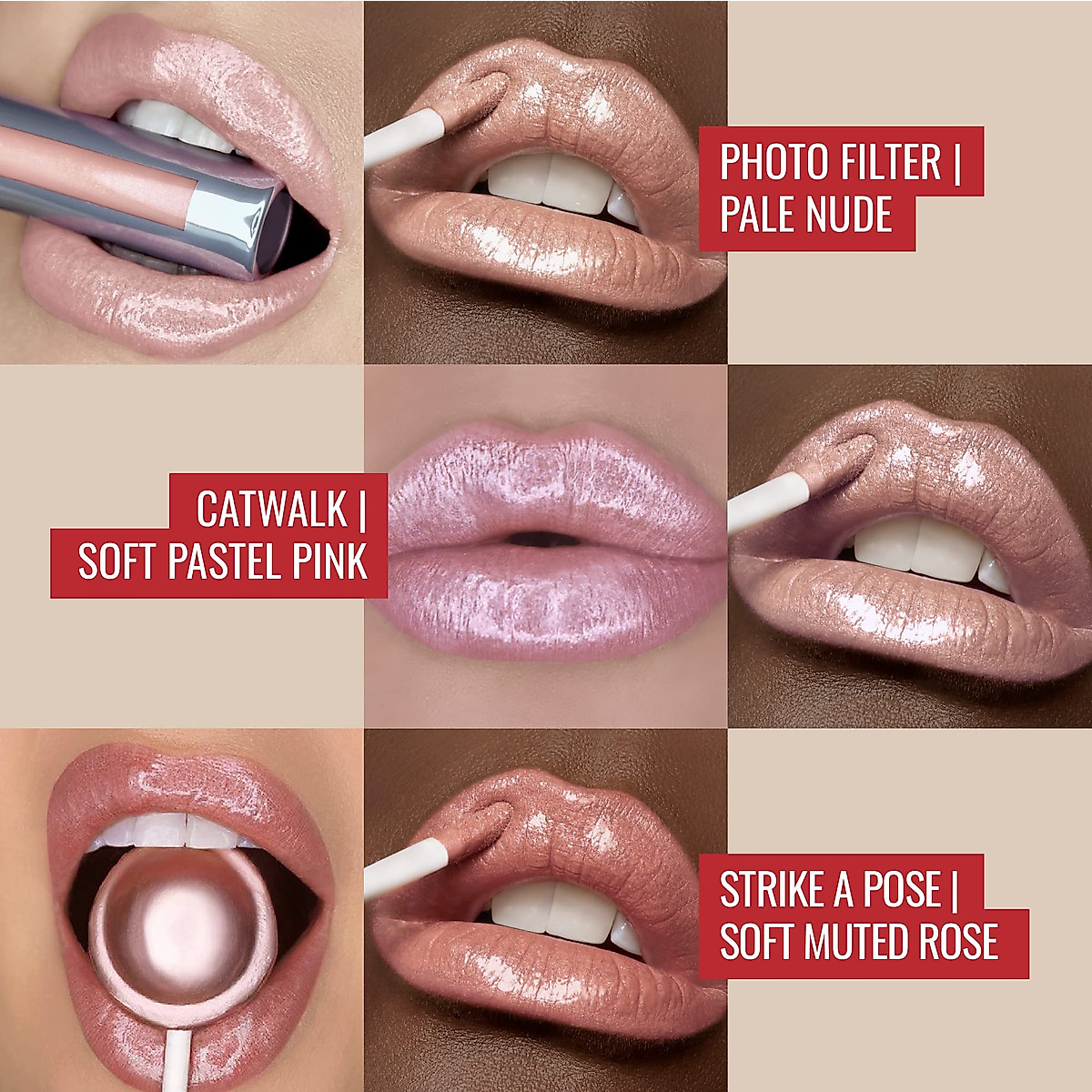 Runway Rogue LuxGloss Lip Gloss Trio, High-Pigment Shimmer Lip Gloss Set, (‘Photo Filter’, ‘Catwalk’, ‘Strike a Pose’)