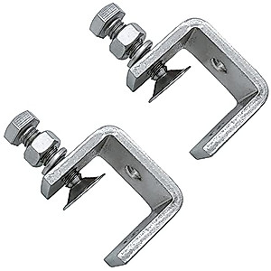 OBPFY OBPSFY 2PCS C-Clamp Heavy Duty Woodworking Clamp Set,304 Stainless Steel C Clamp Tiger Clamp Tools with Wide Jaw Openings for Welding/Carpenter/Building/Household, Silver- 2