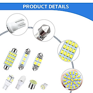 NTNEV 42PCS Car LED Bulb Kit, Vehicle Interior Mini Bulbs Kit, T10 1157 31mm 36mm 41mm LED Dome Light Festoon Bulbs, Brake Light, Dome Light, Map Light, Parking Light (White)