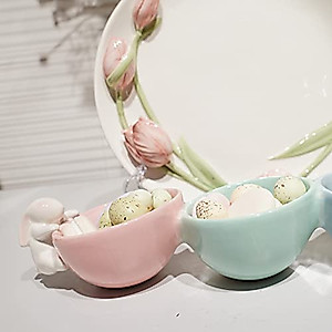 Newman House Studio Easter Candy Dish Nut Bowl - Home Decorations Three Snack Serving Dish Gifts for Snacks and Cookies 14.2" L x 3.9" W x 3.3" H