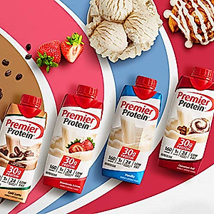 Premier Protein Shake, Chocolate, 30g Protein, 1g Sugar, 24 Vitamins & Minerals, Nutrients to Support Immune Health, 4 Count, 44 Fl Oz