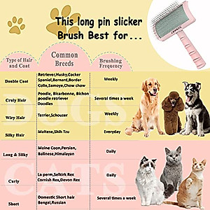LBMBAIC Slicker brush for dogs with super denser soft extral long pin slicker dog brush for thick and long hair doodle and poodle brush fluff,detangle and style.Goldendoodle Long Pin Brush for Dogs.25mm(1'')