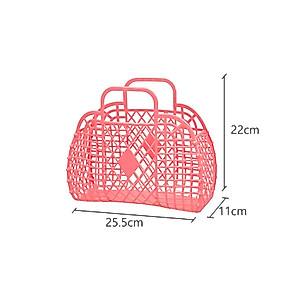WOHPNLE Shower Caddy Portable, Foldable Plastic Shower Caddy Hollow Basket with Handle Reusable Bathroom Caddy Portable Multifunctional Shower Basket(Red)