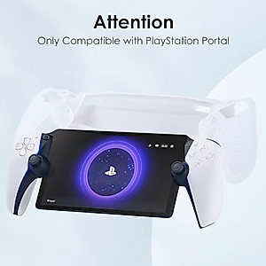 Qoosea for Sony PlayStation Portal Case Silicone Shock-Absorption Anti-Fingerprint Scratch Resistant Cover Case for PlayStation Portal - White
