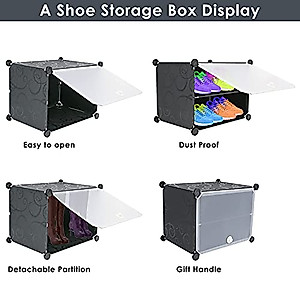 WerkWeit Portable Shoe Storage 6-Tier Shoes Rack 24 Pairs Plastic Cube Storage Tower Shelves for Storage Shoe Cabinet Shoe Rack for Entryway, Hallway and Closet for Shoes, Slippers, Boots Storage