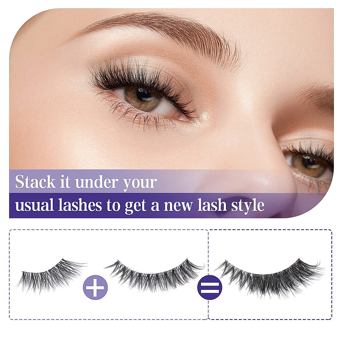 Half Lashes Fluffy Wispy Accent False Eyelashes ALPHONSE Natural Look Clear Band Fake Lash Strip Pack 5 Pairs