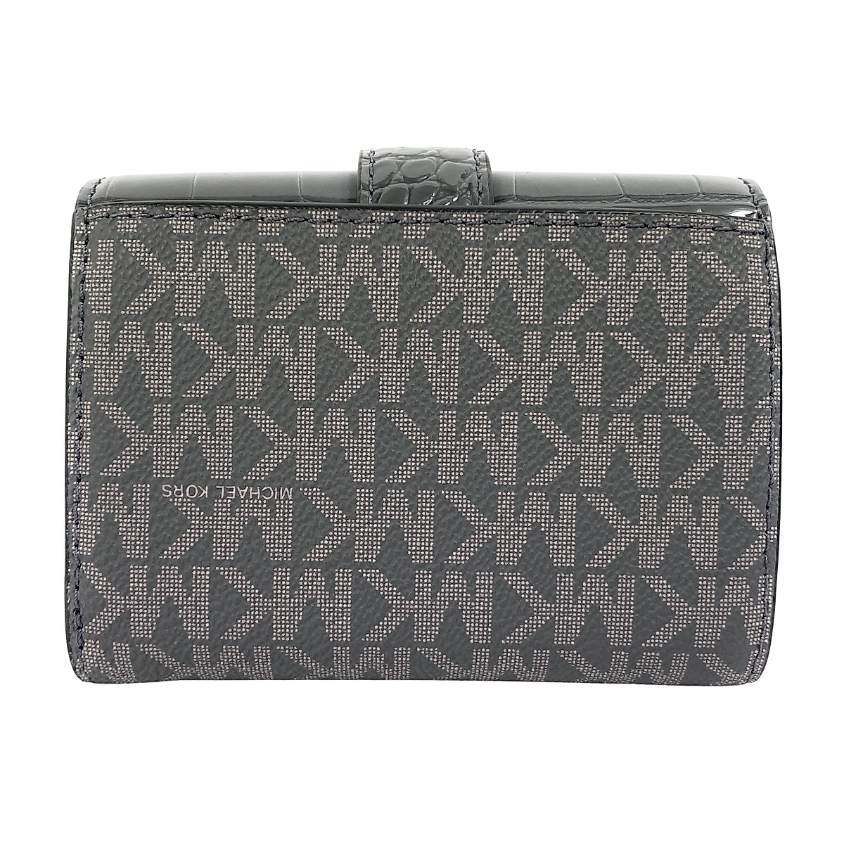 Michael Kors Carmen Medium Flap Bifold Wallet in Heather Grey Multi