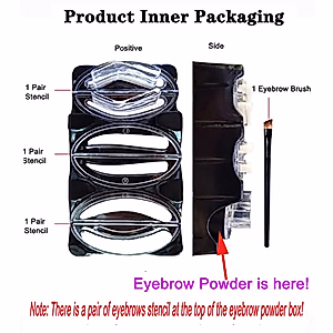 Moakxer Eyebrow Powder,Waterproof Eyebrow Stamp Powder Seal Perfect Nature Eye Brow Powder Tinting Coloring Kit Delicate Shape (301# Light Brown)