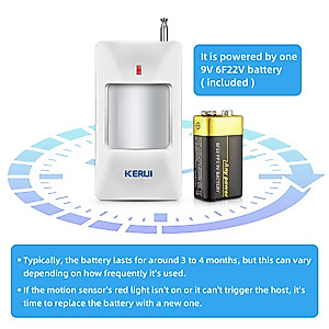 KERUI 433MHz Home Wireless PIR Infrared Motion Sensor Detector for Alarm System