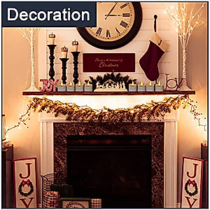 Actpe Timer Tealight Candles with Flickering Flame, 12pcs Realistic Bright Unscented Small LED Electric Fake Battery Operated Candle for Seasonal & Festival Celebration, Warm White