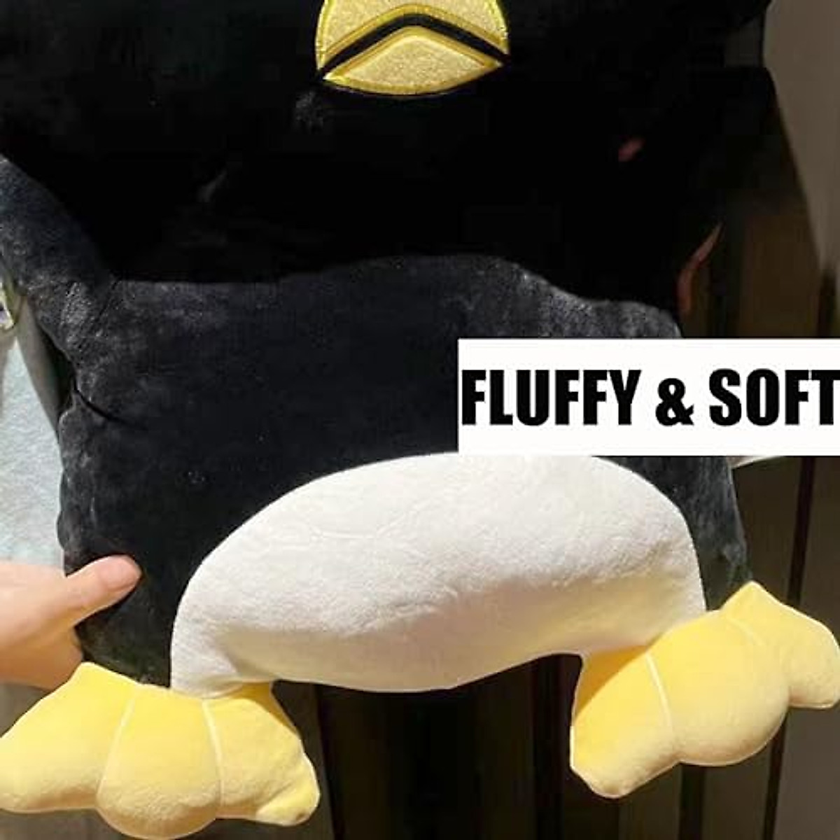 Kawaii Maru Plush Doll 12''/30cm, Soft Anime Plush Pillow Doll, Lovely Cartoon BadtzMarru Cross-Dressing Stuffed Toy, Cute Birthday Party Favors for Kids Children Girls Fans Collectibles, Black
