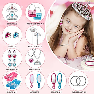 TOY Life Princess Toys for Girls with Princess Crown Play Jewelry for Little Girls Princess Dress Up Shoes for Toddler Girls Toys for 3+ Year Old Dress Up & Pretend Play for Girls Kids