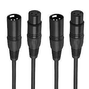 traderplus 2 Pack 6 ft XLR Male to Female Microphone Cable