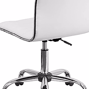 Flash Furniture Low Back Designer Armless White Ribbed Swivel Task Office Chair