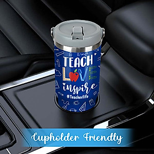 soeufnwhf Teacher Tumbler Cup, 30oz Stainless Steel Travel Coffee Mug Cup, Best Teachers Gifts for Women Appreciation Gifts for Birthday, Appreciation Week, Back To School
