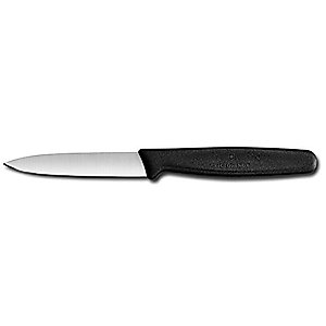 Victorinox 3.25 Inch Paring Knife with Straight Edge, Spear Point, Black