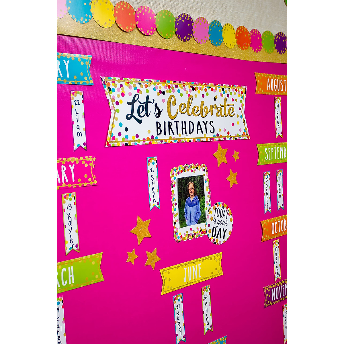 Teacher Created Resources Gold Shimmer Stars Accents, Not Glittery - Assorted Sizes (TCR8868)