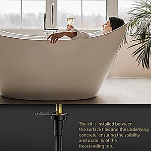 Freestanding Bathtub Drain kit with Brass Tail Pipe and ABS Plastic Adapter,Uni-tub Drain Compatible with Frestanding Bathtubs and Standard Bathtubs, Tub Drain Rough-in Kit with Installation Guide