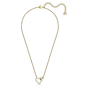 SWAROVSKI Lovely Necklace, Heart, White, Gold-tone Finish